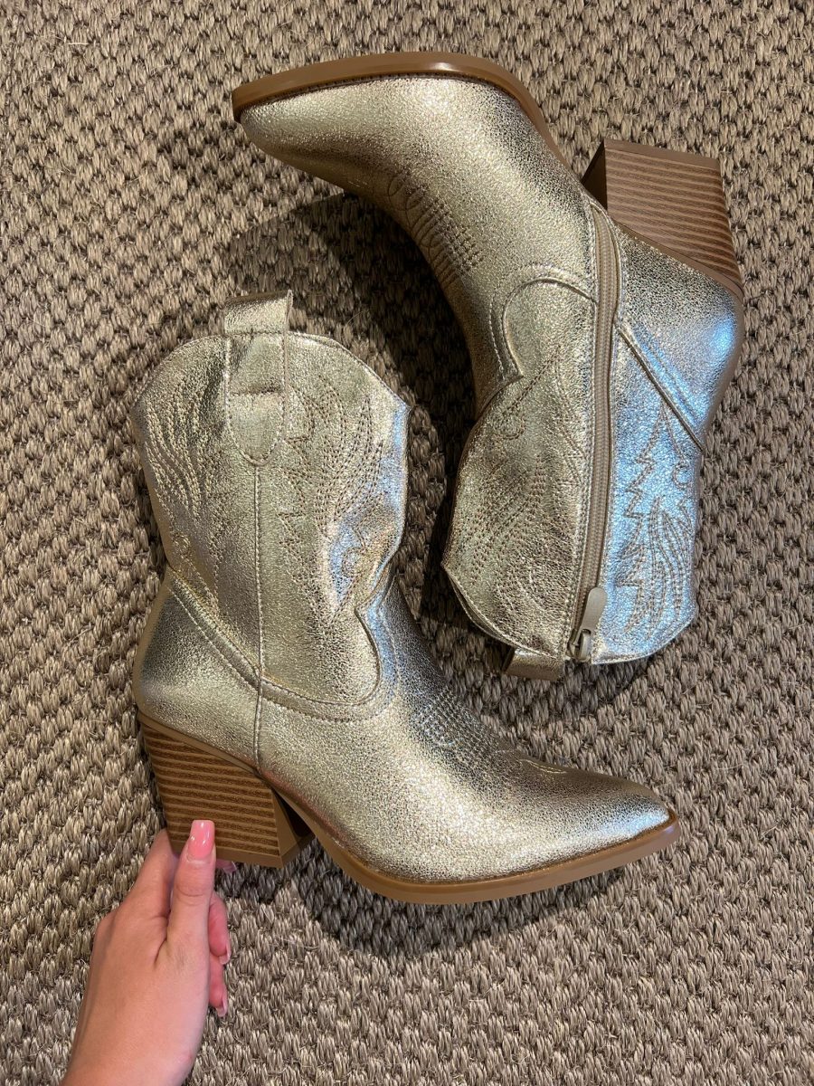 Gold Cowboy Boot - Beccamac